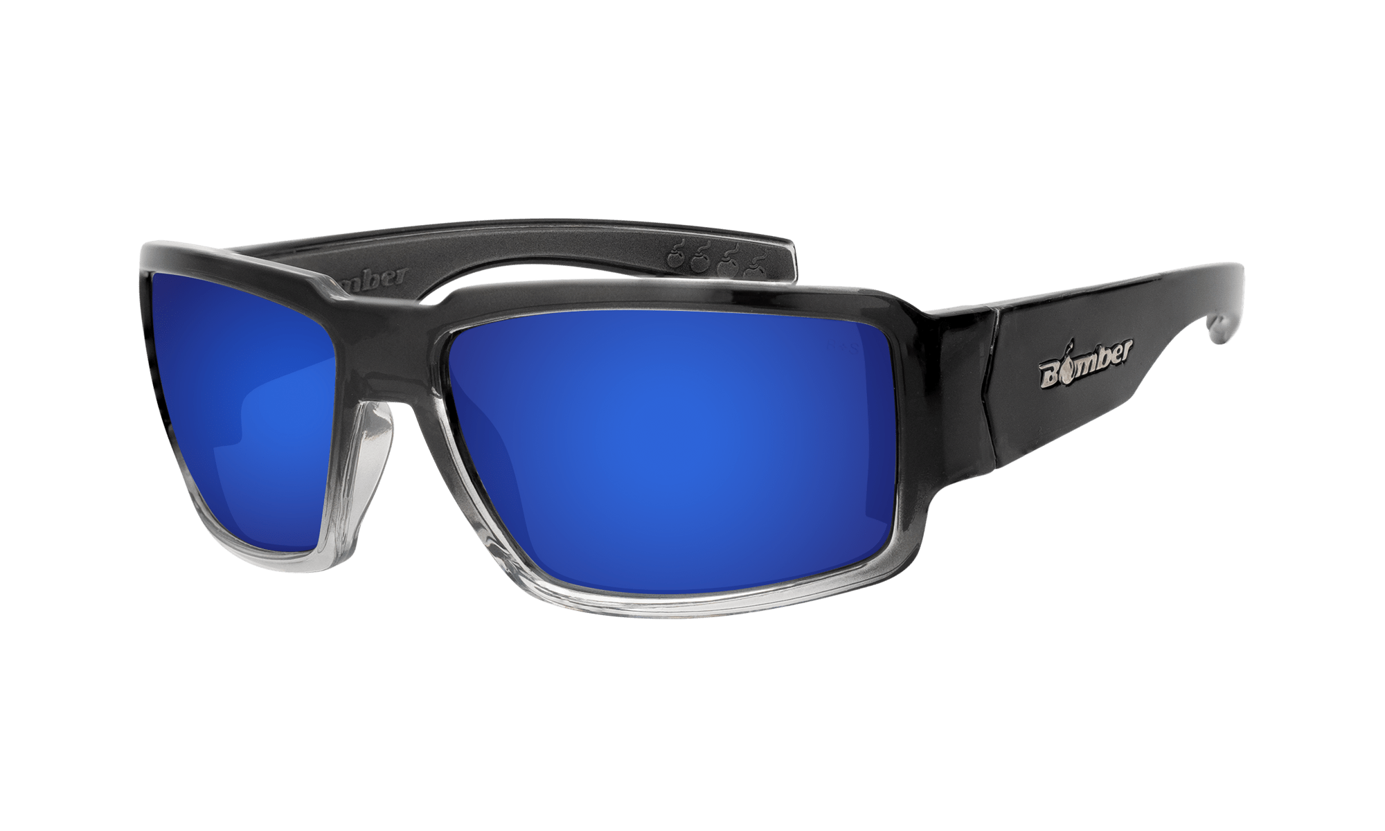 BOOGIE Safety - Polarized Blue Mirror Crystal – Bomber Eyewear
