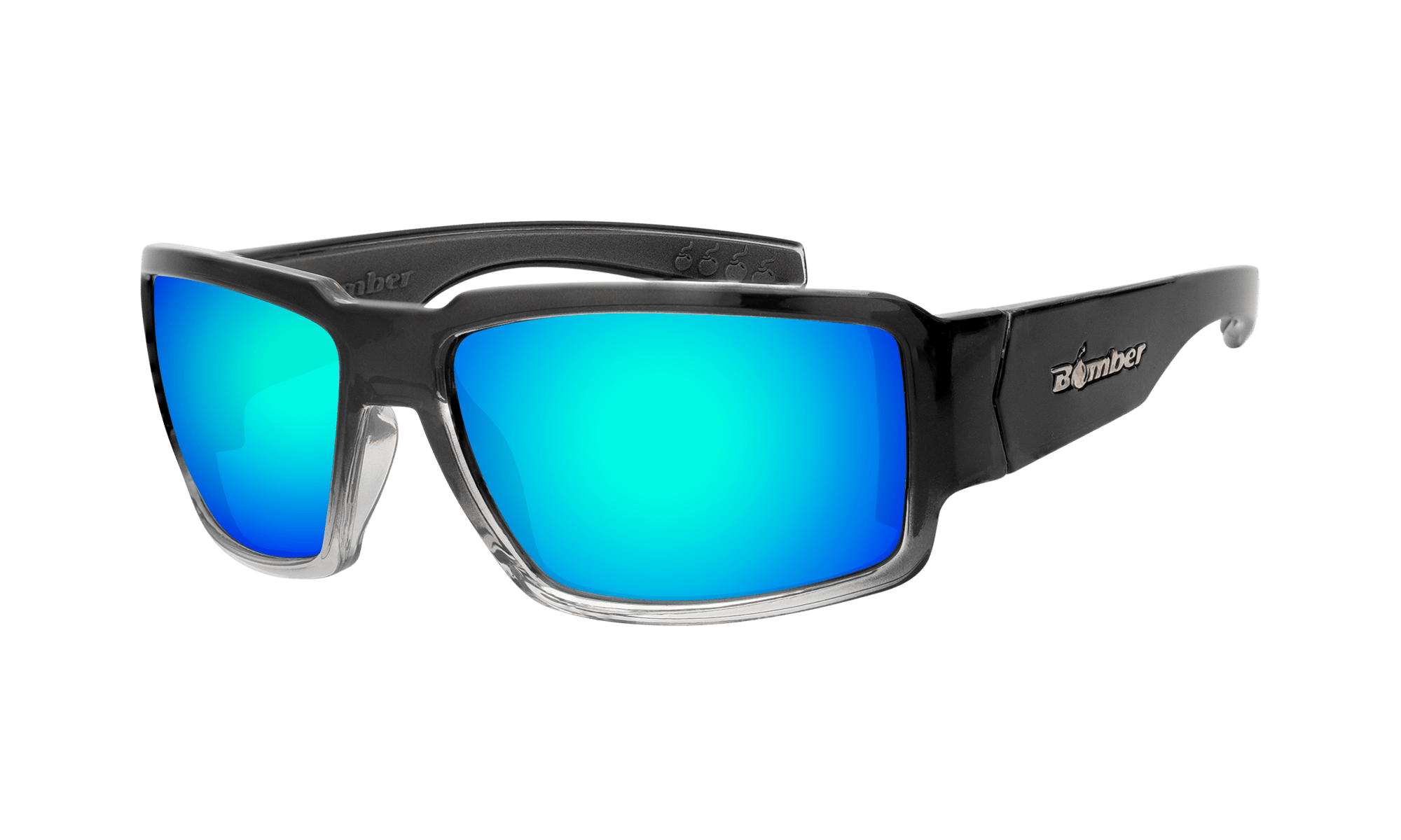 BOOGIE Safety - Polarized Ice Blue Mirror Crystal – Bomber Eyewear