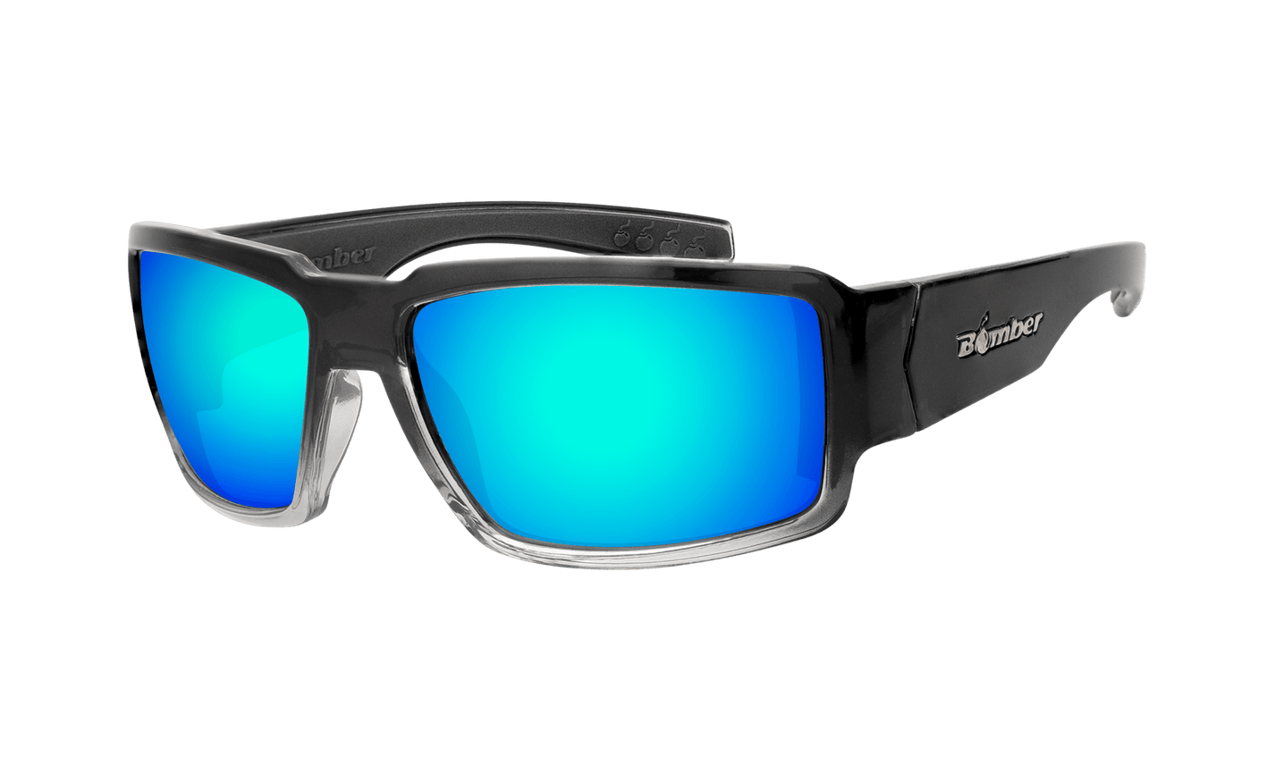 BOOGIE Safety - Polarized Ice Blue Mirror Crystal – Bomber Eyewear