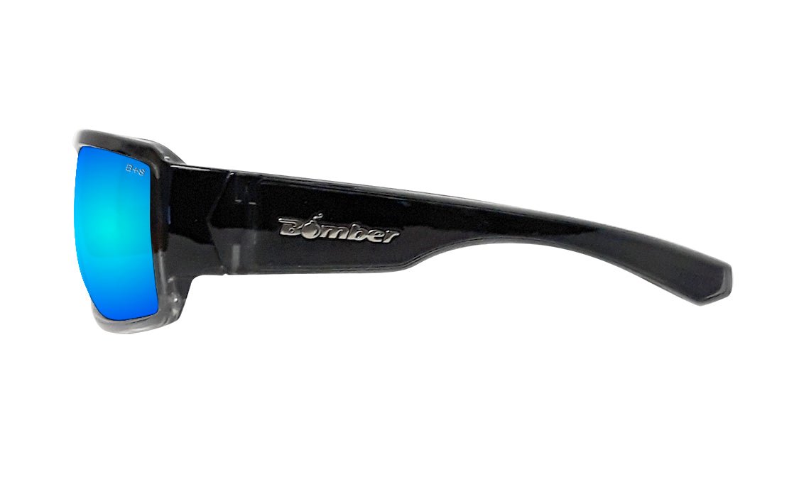 BOOGIE Safety - Polarized Ice Blue Mirror Crystal – Bomber Eyewear