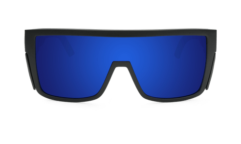 Flat Top Mirrored Blue Visor Sunglasses | Bomber Eyewear