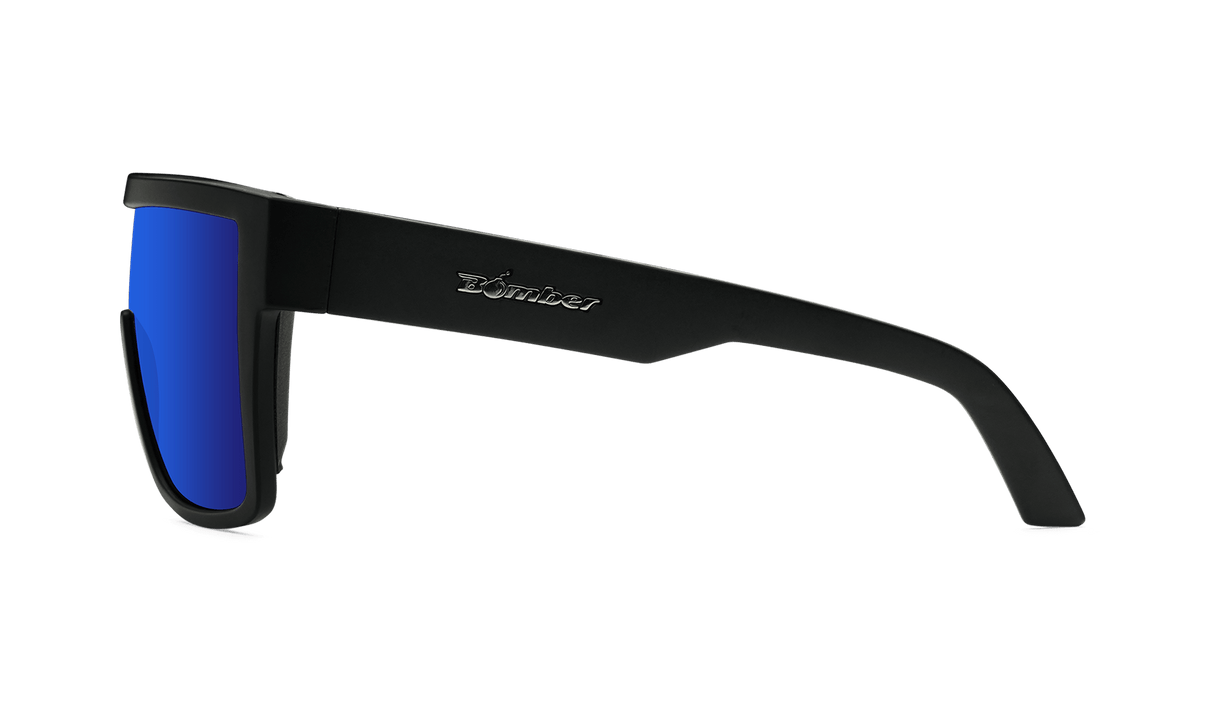 Flat Top Mirrored Blue Visor Sunglasses | Bomber Eyewear