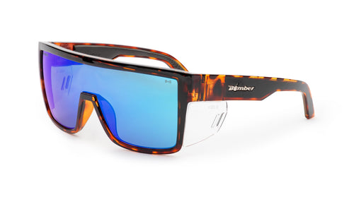 BUZZ Bomb Safety - Polarized Ice Blue Mirror Tortoise – Bomber Eyewear