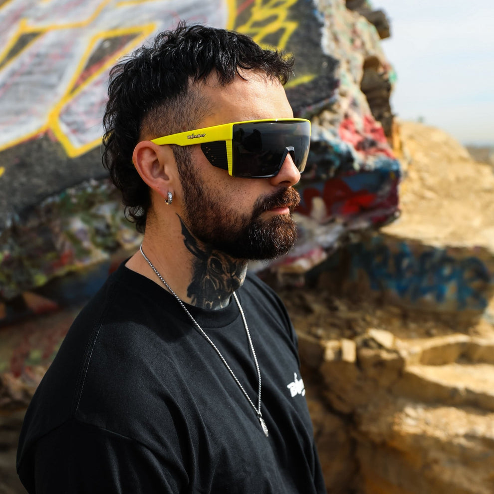 JOHNNY Safety - Smoke Hi Vis Yellow – Bomber Eyewear