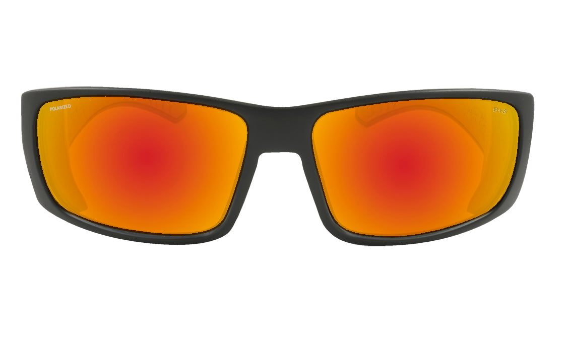 Polarized Red Lens Sunglasses - Black Frames | Bomber Eyewear