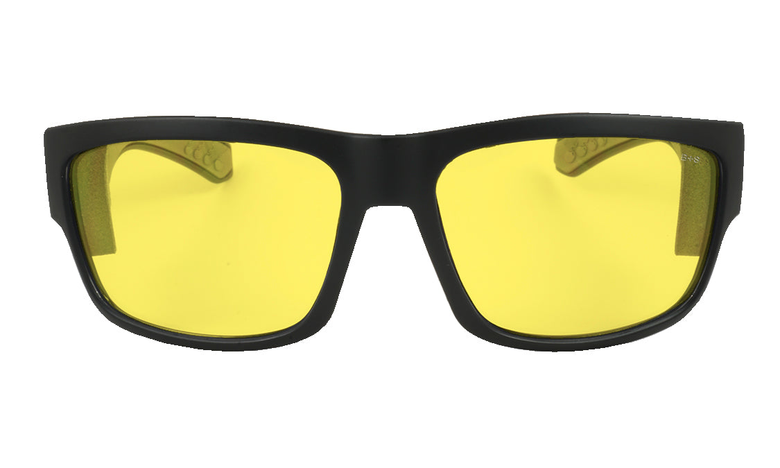 Black Frame & Yellow Lens Sunglasses - ANSI Z87+ Rated